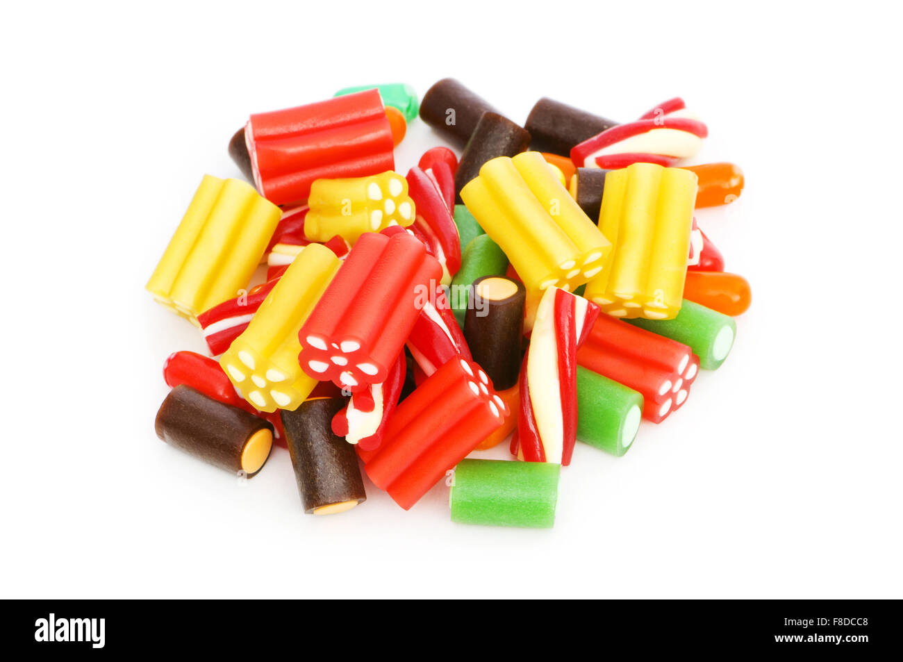 Colourful sweets isolated on the white background Stock Photo - Alamy