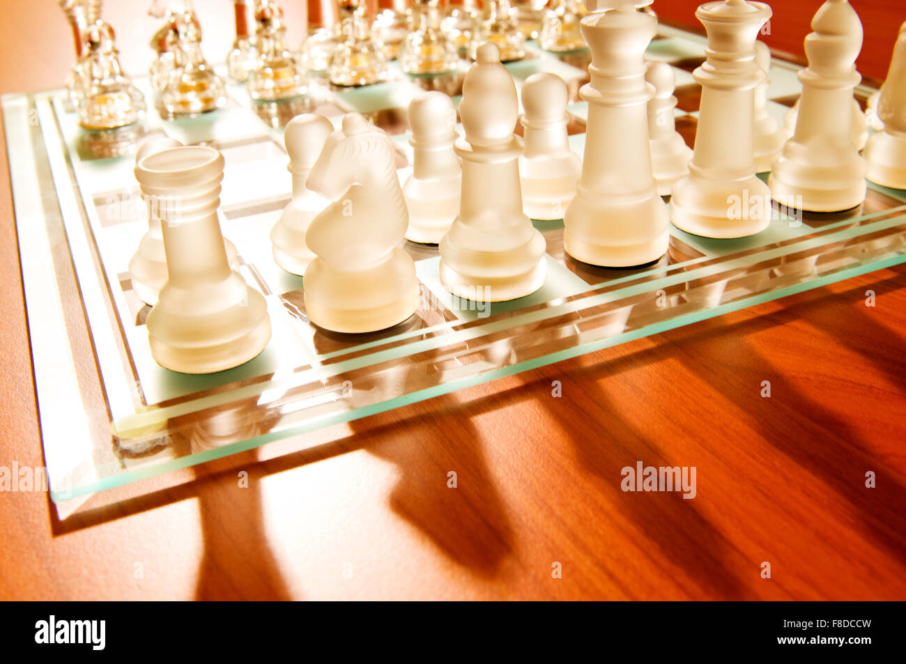 Set of chess figures on the board Stock Photo - Alamy