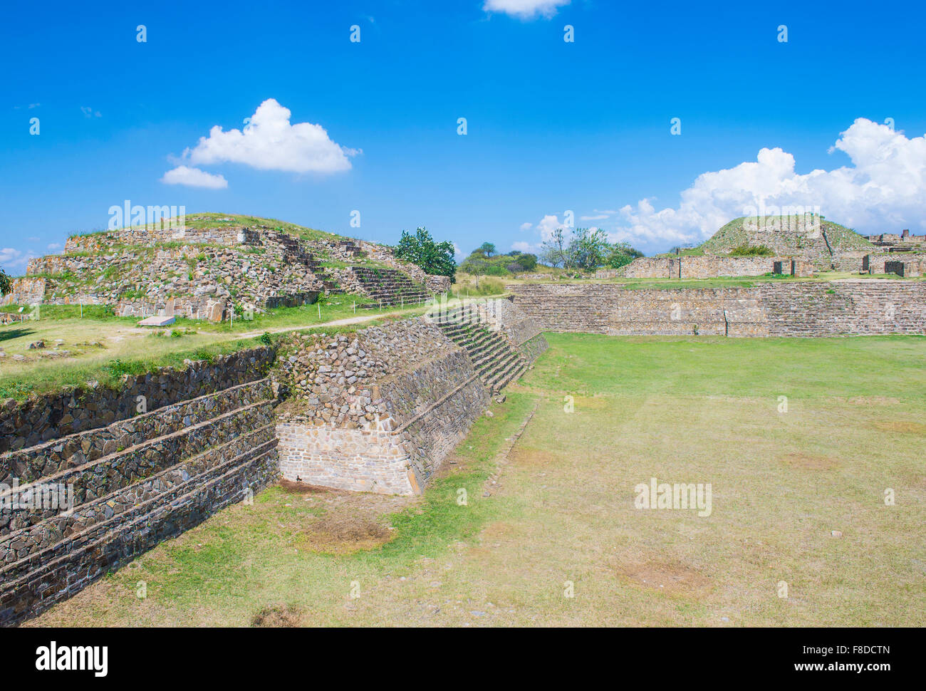 The ruins of the Zapotec city of Monte Alban in Oaxaca, Mexico Stock ...