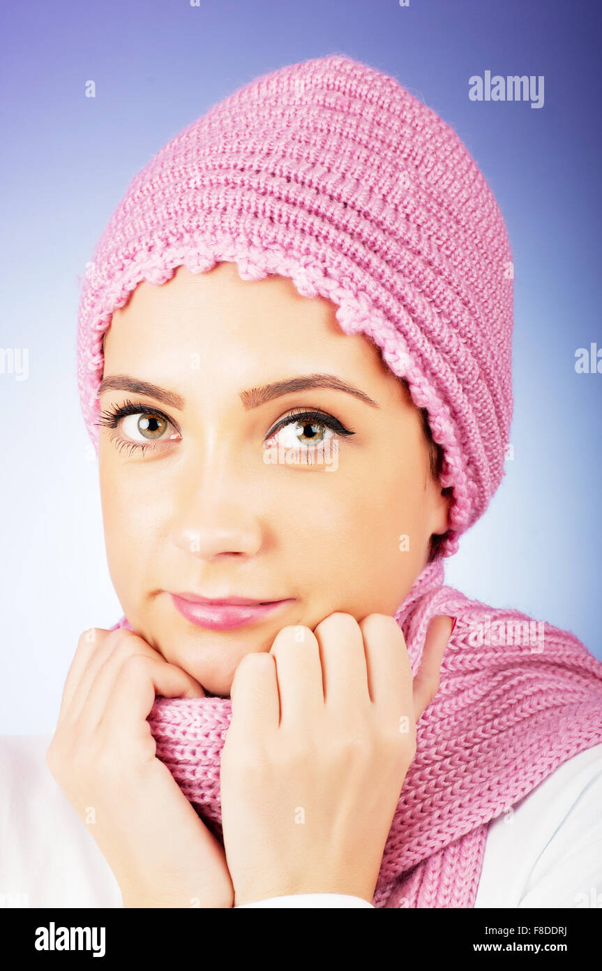 Nice looking woman in the warm clothing Stock Photo - Alamy