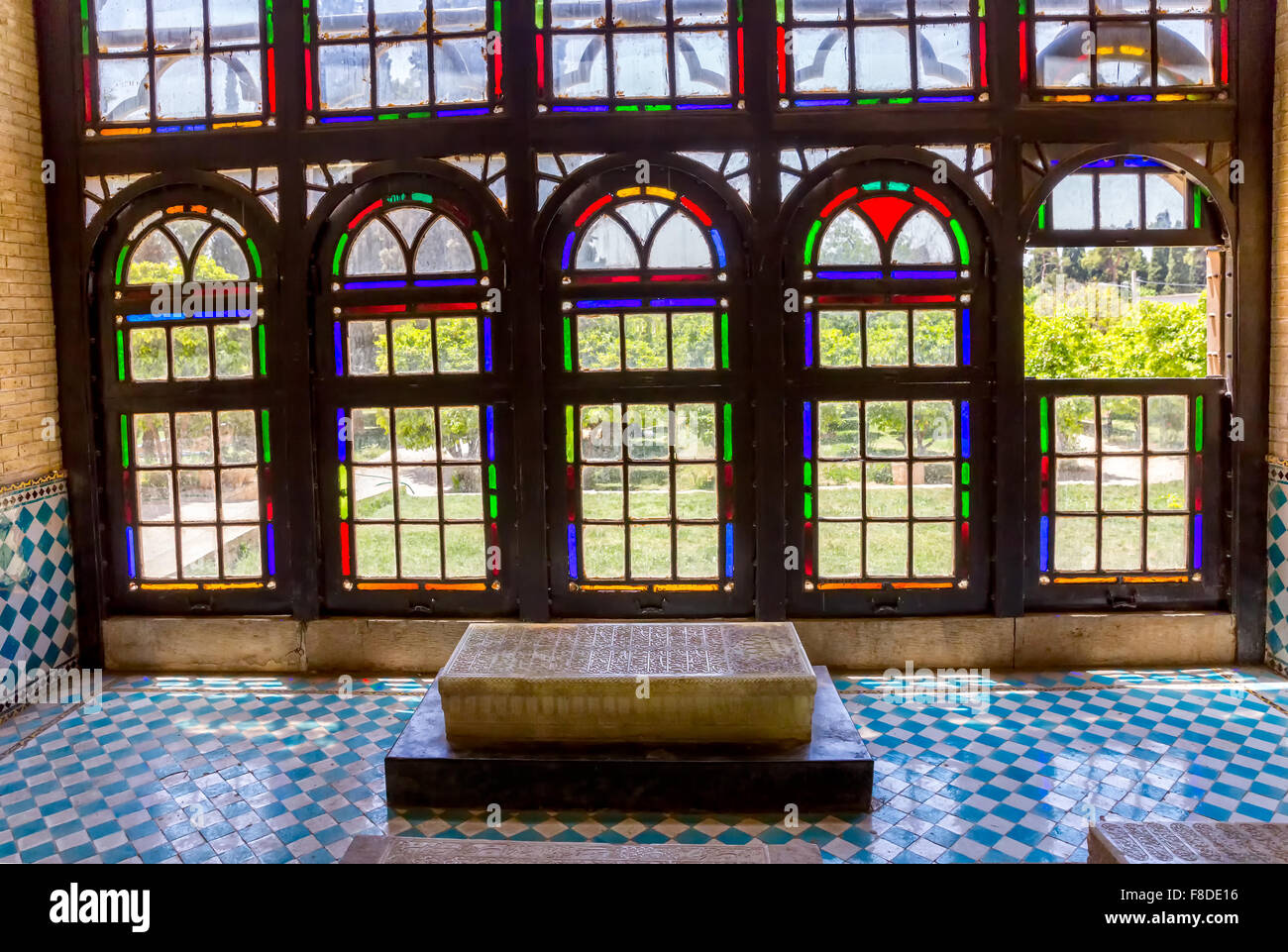 Marble grave by the windows Stock Photo - Alamy