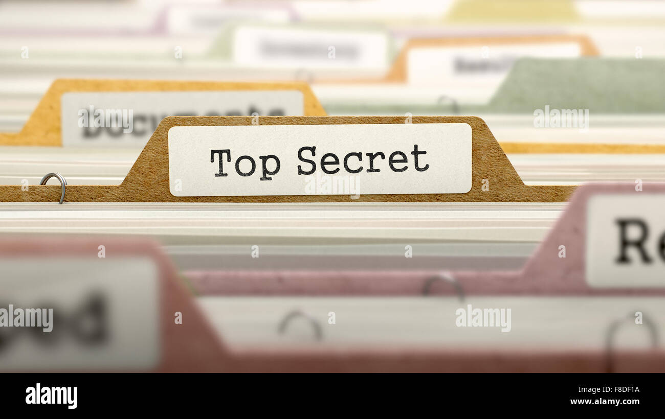 Top Secret Concept. Folders in Catalog Stock Photo - Alamy