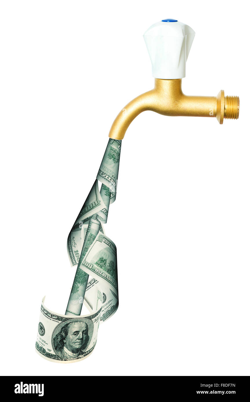 Money flowing tap Cut Out Stock Images & Pictures - Alamy