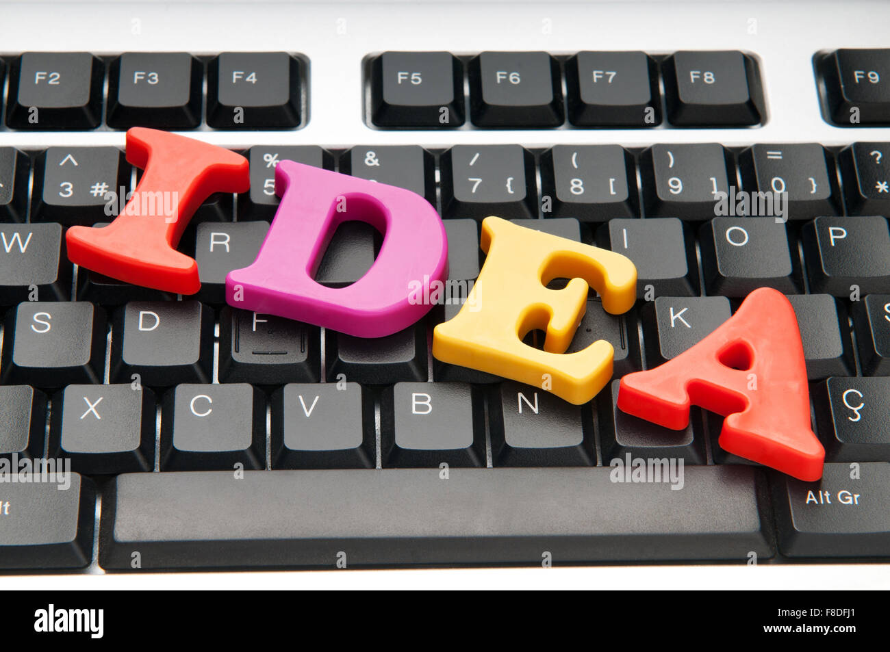 Ideas concept with letters on the keyboard Stock Photo - Alamy