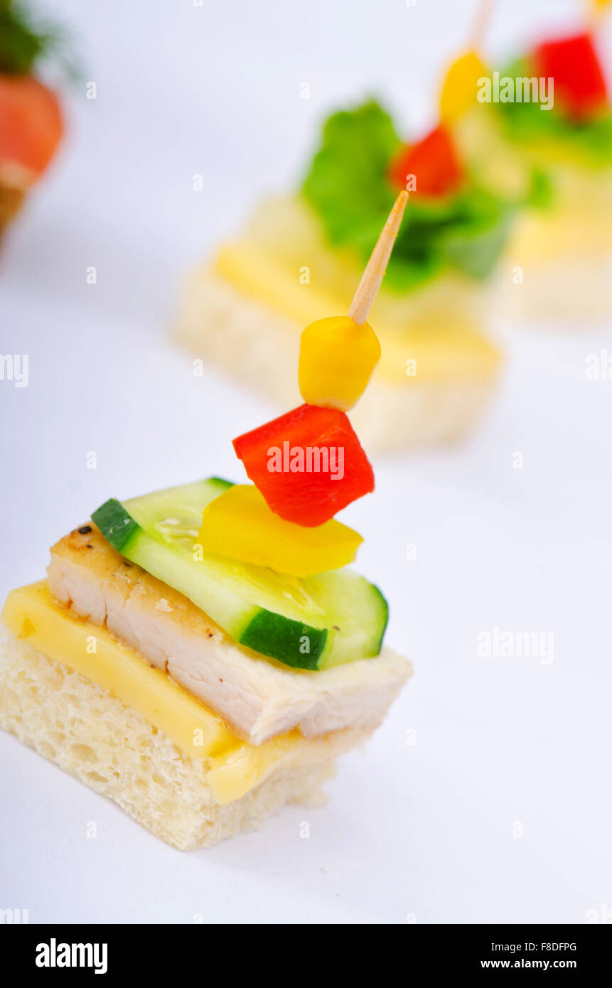 Selection of various canape Stock Photo - Alamy