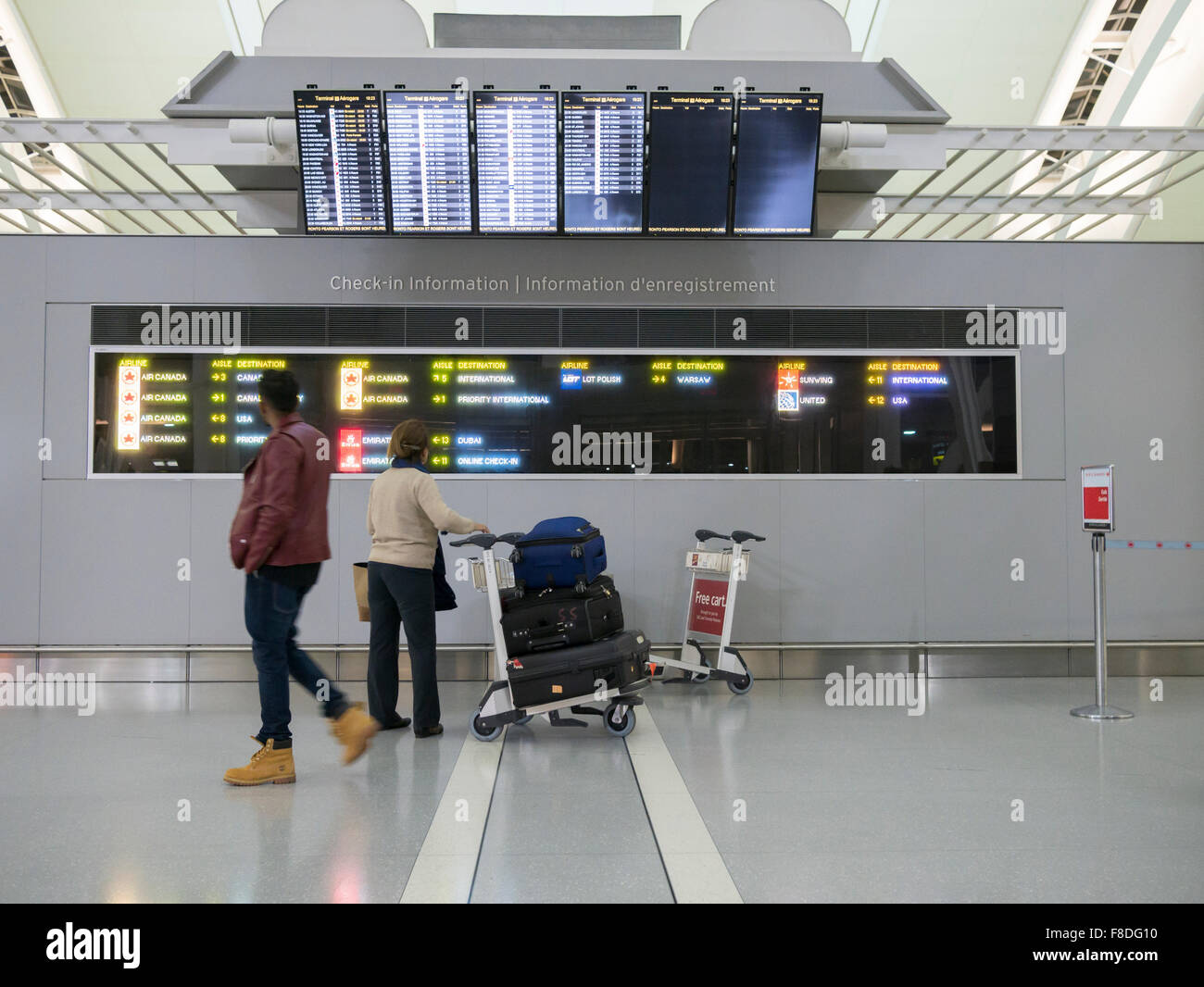 Passengers in Toronto international airport departure terminal Stock ...