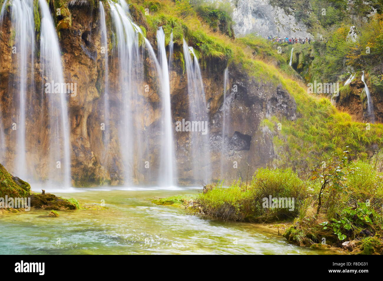 Waterfalls in Plitvice Lakes National Park, Croatia UNESCO Stock Photo ...