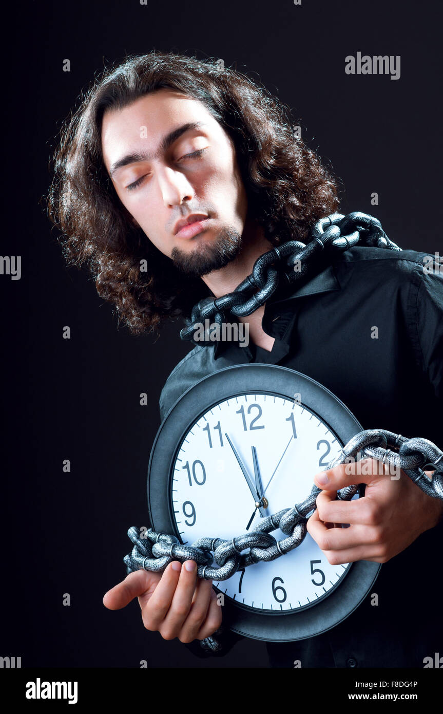 Time concept with man and clock Stock Photo - Alamy