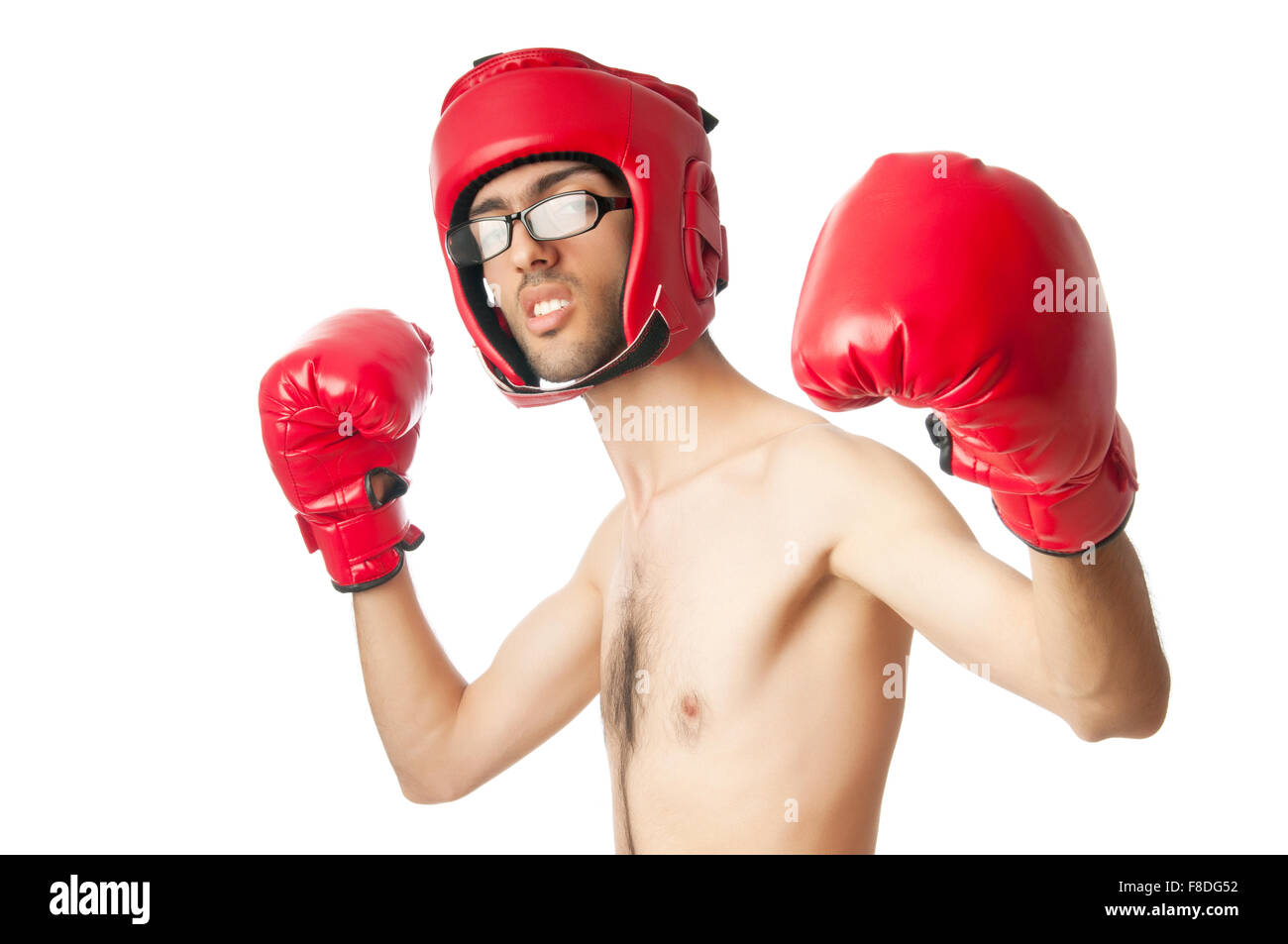 Funny boxer isolated on white Stock Photo - Alamy