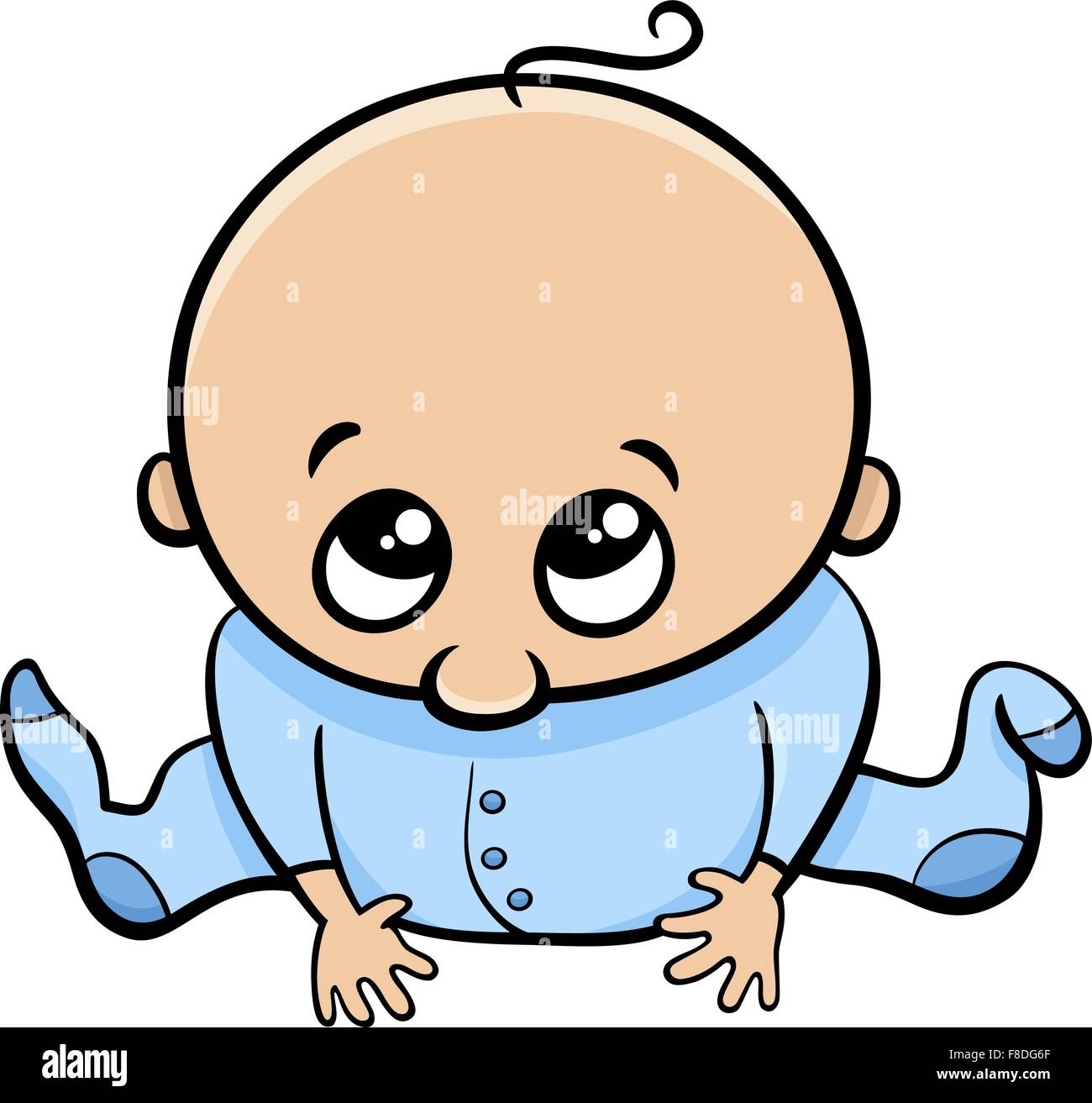 Cartoon Illustration of Cute Little Baby Boy Stock Vector Image & Art ...