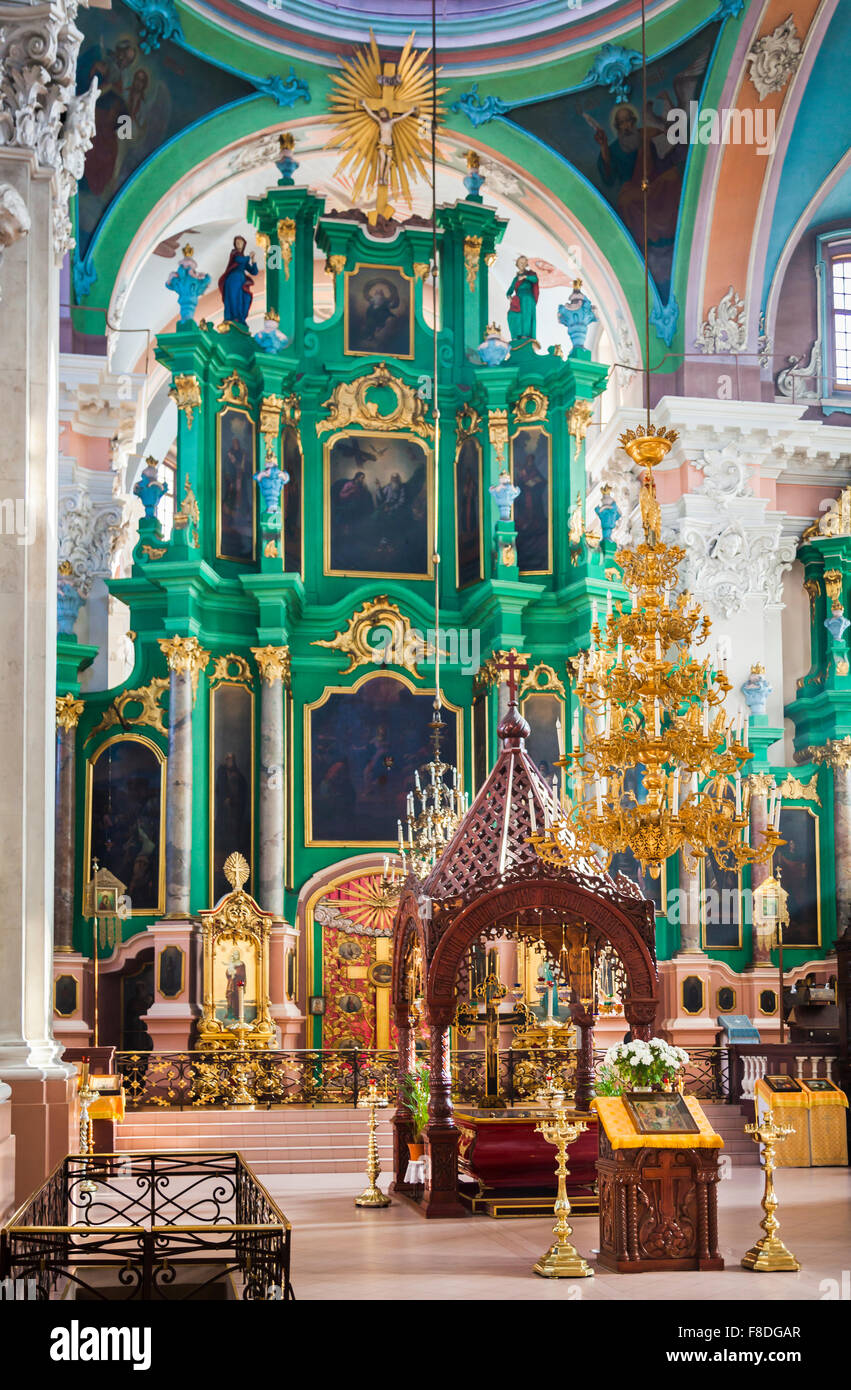 Reliquary, nave and iconostasis of the Russian Orthodox Church of the ...