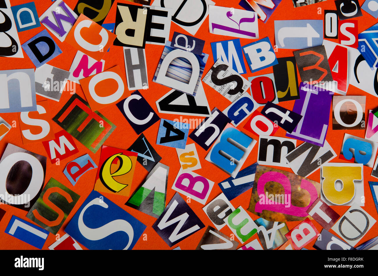 Cut letters from newspapers and magazines Stock Photo - Alamy