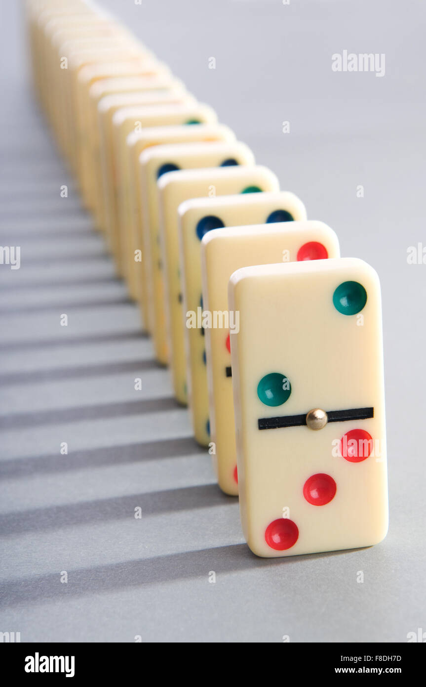 Domino effect with many pieces Stock Photo - Alamy