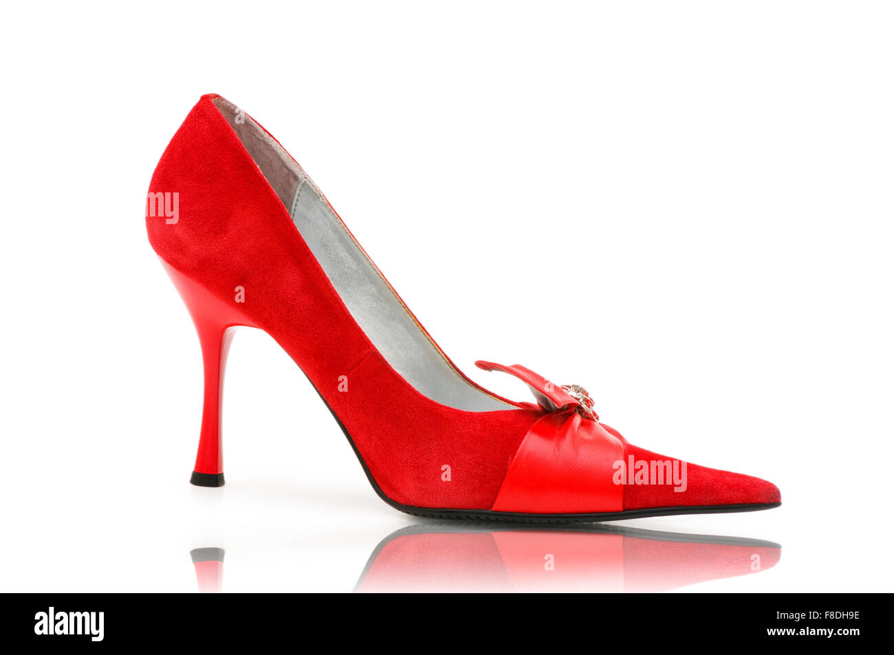 Elegant red shoes on the white Stock Photo - Alamy
