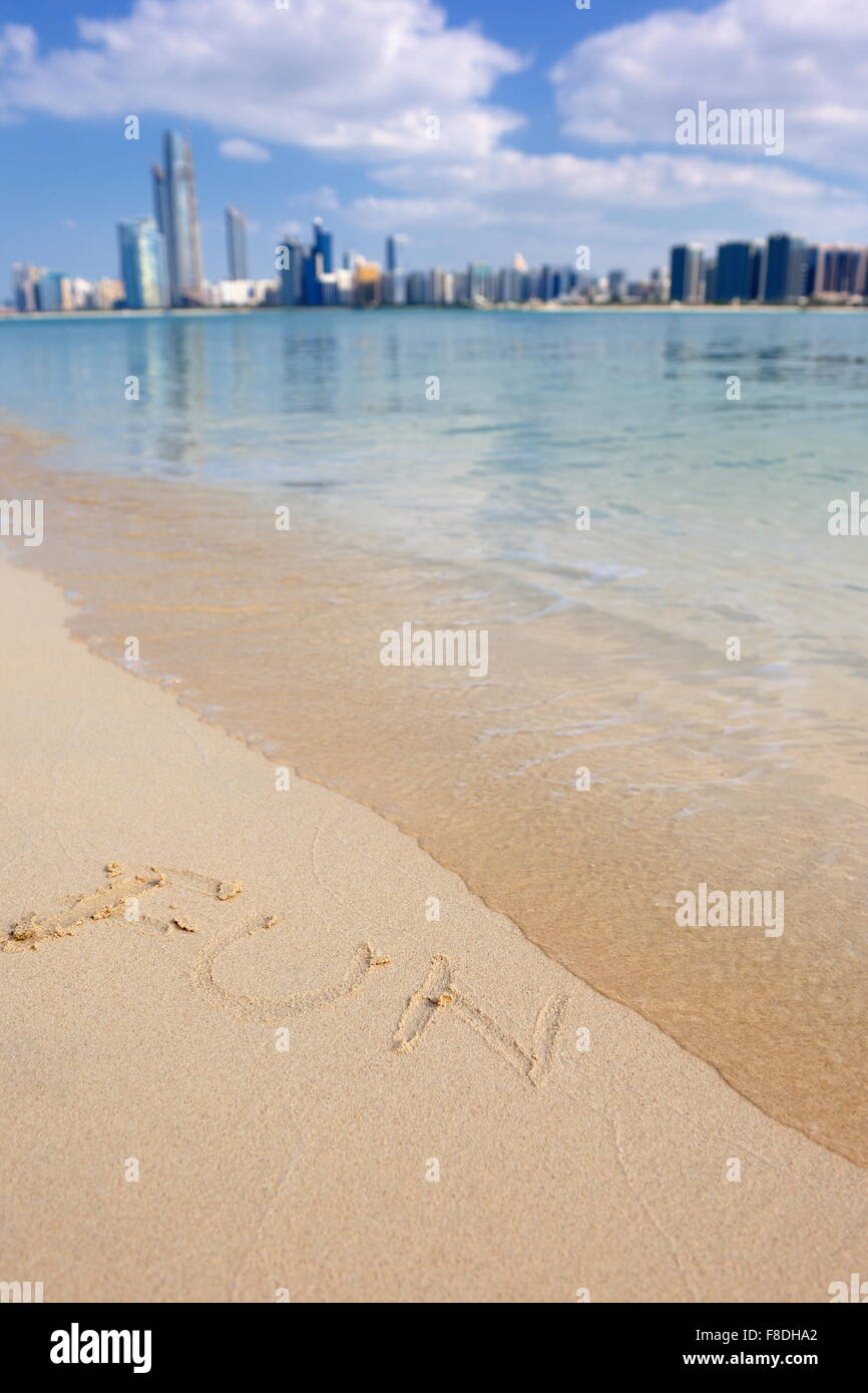 modern arabic City Abu Dhabi Landscape and cityscape panorama Stock ...