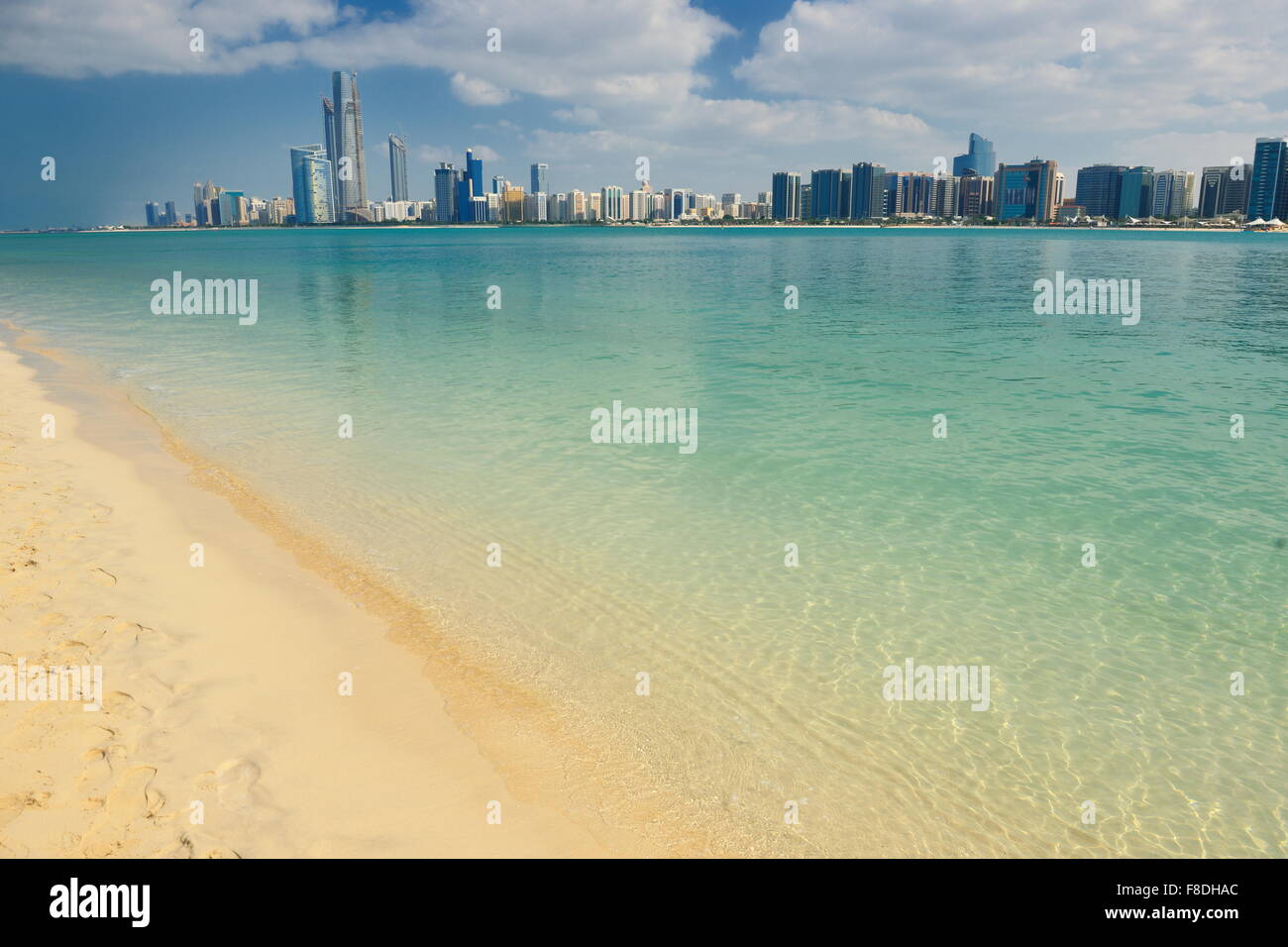 modern arabic City Abu Dhabi Landscape and cityscape panorama Stock ...