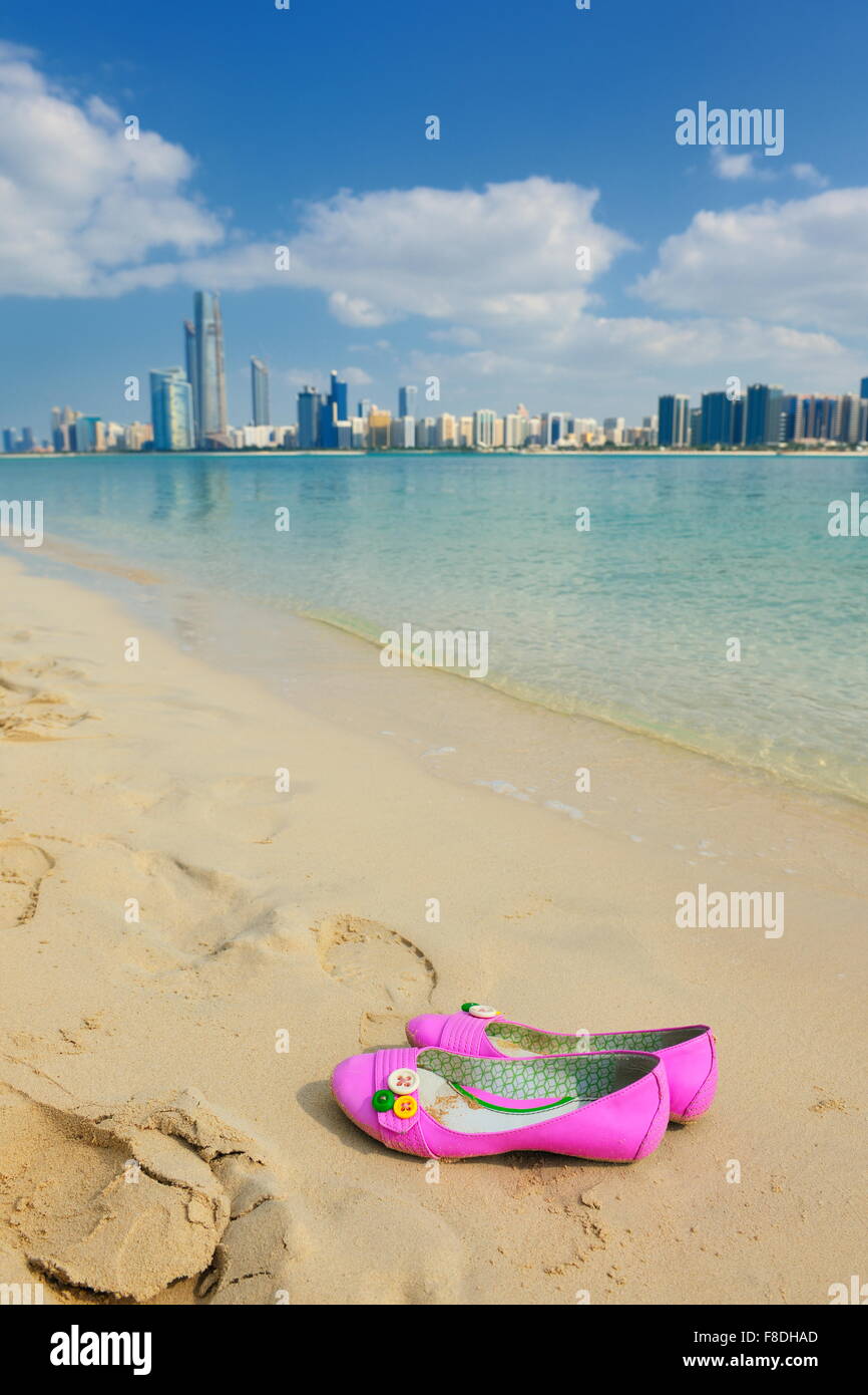 modern arabic City Abu Dhabi Landscape and cityscape panorama Stock ...