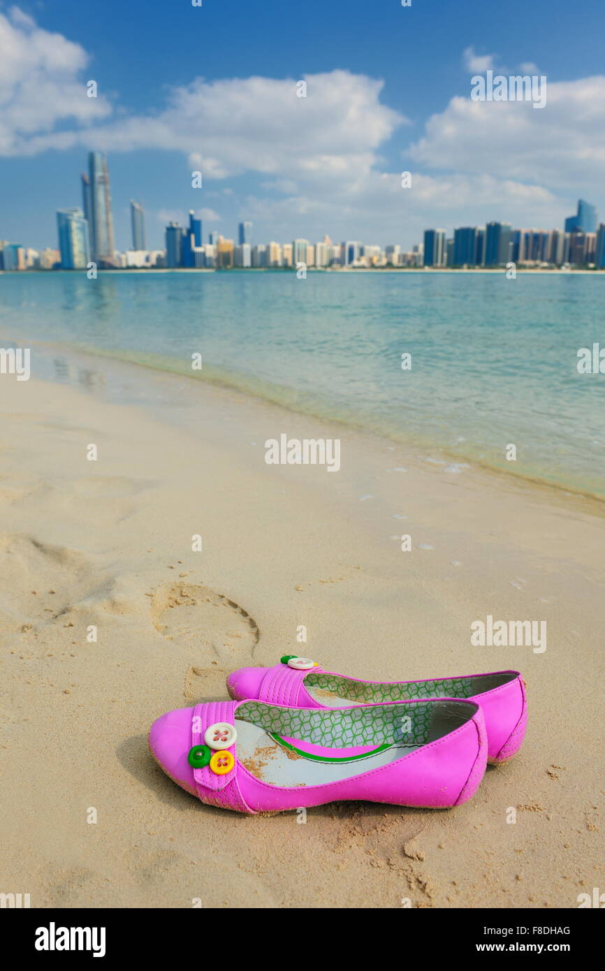 modern arabic City Abu Dhabi Landscape and cityscape panorama Stock ...