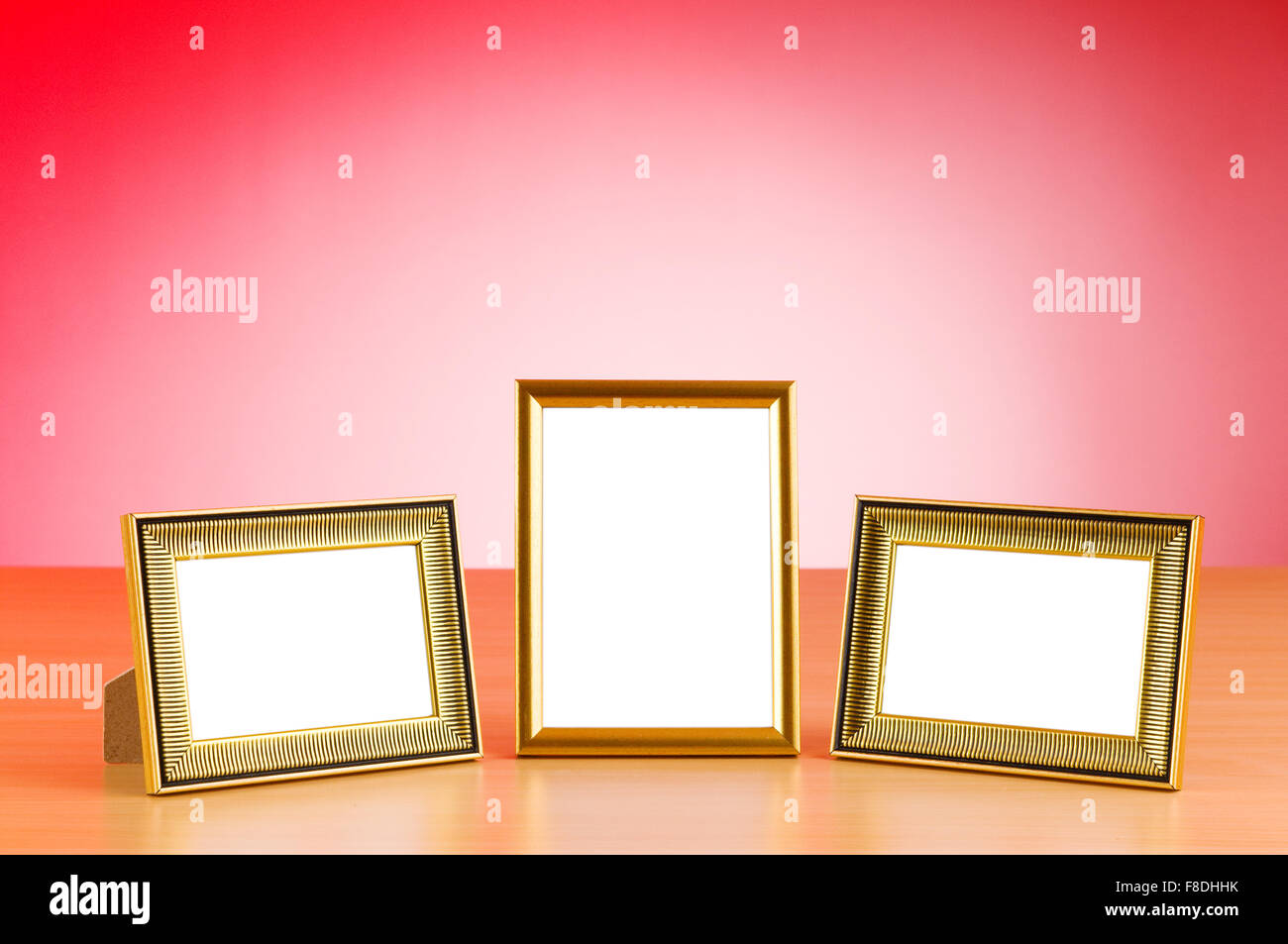 Photo frames on the table Stock Photo - Alamy