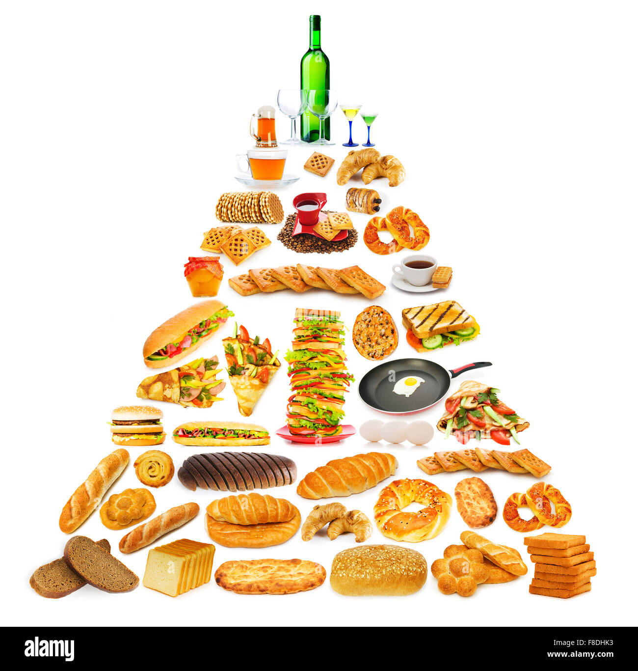 Food pyramid with lots of items Stock Photo - Alamy