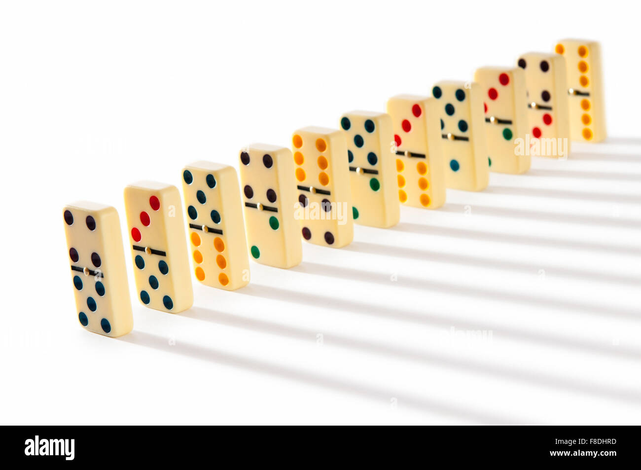 Domino effect with many pieces Stock Photo - Alamy