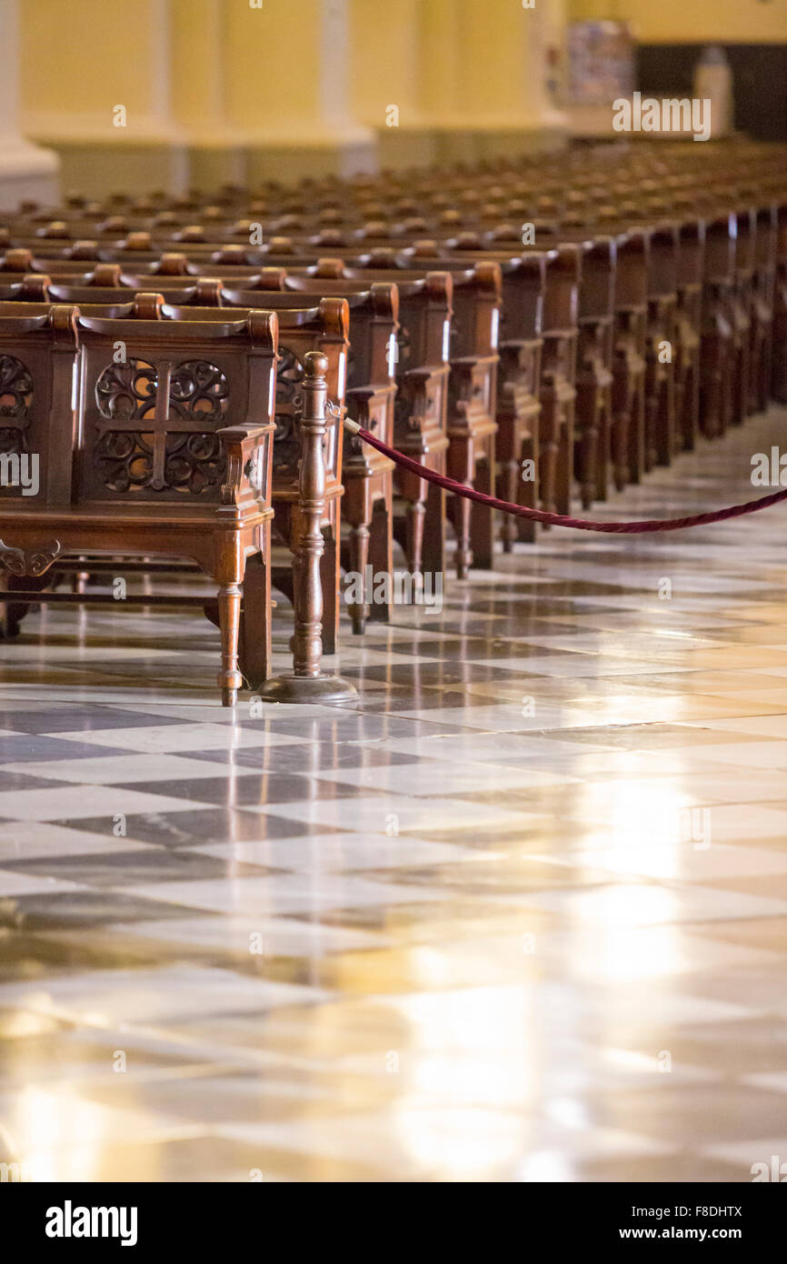 Inside the cathedral on the Plaza de Armas in Lima, Peru Stock Photo ...