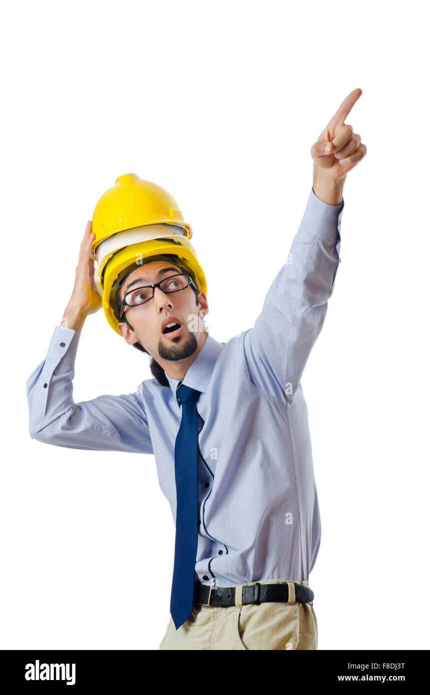 Construction safety concept with builder Stock Photo - Alamy