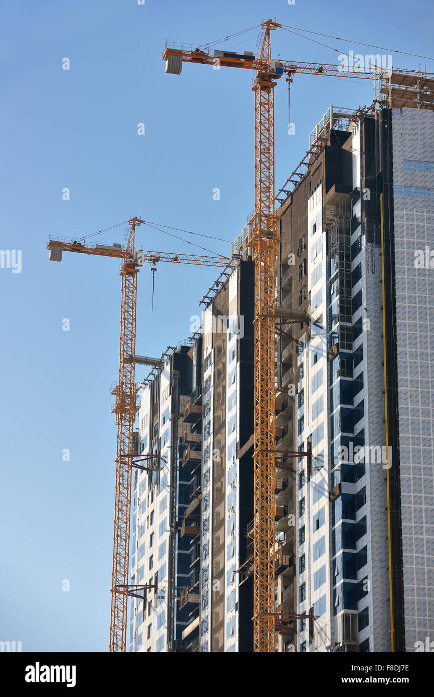 Construction site with crane and building Stock Photo - Alamy