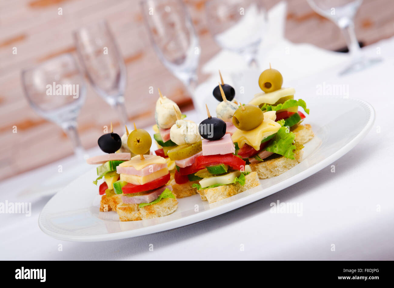 Selection of various canape Stock Photo - Alamy