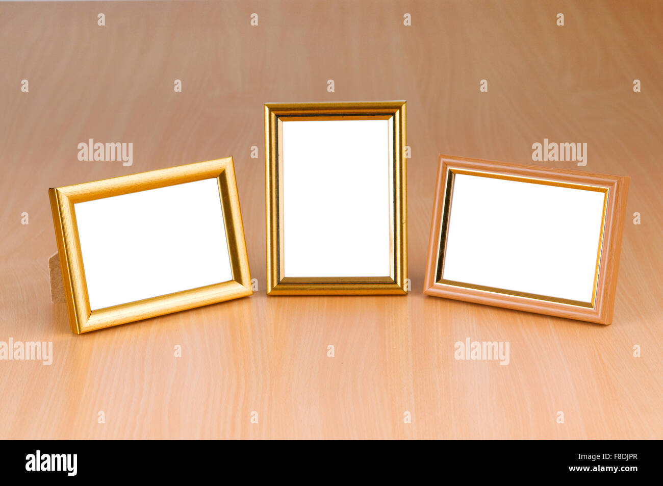 Photo frames on the table Stock Photo - Alamy