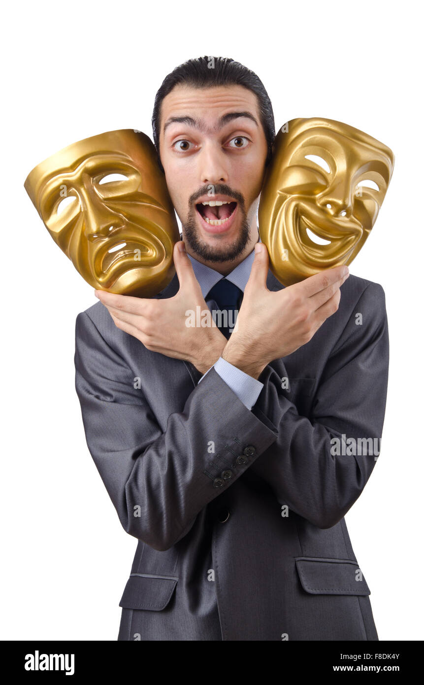 Businessman with mask concealing his identity Stock Photo - Alamy
