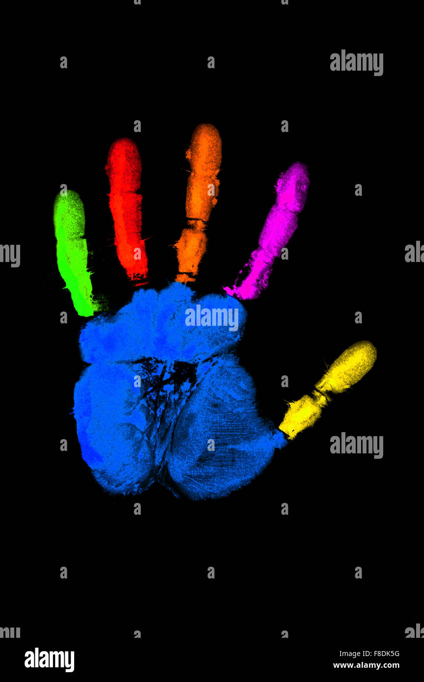 Hand print on the white Stock Photo - Alamy