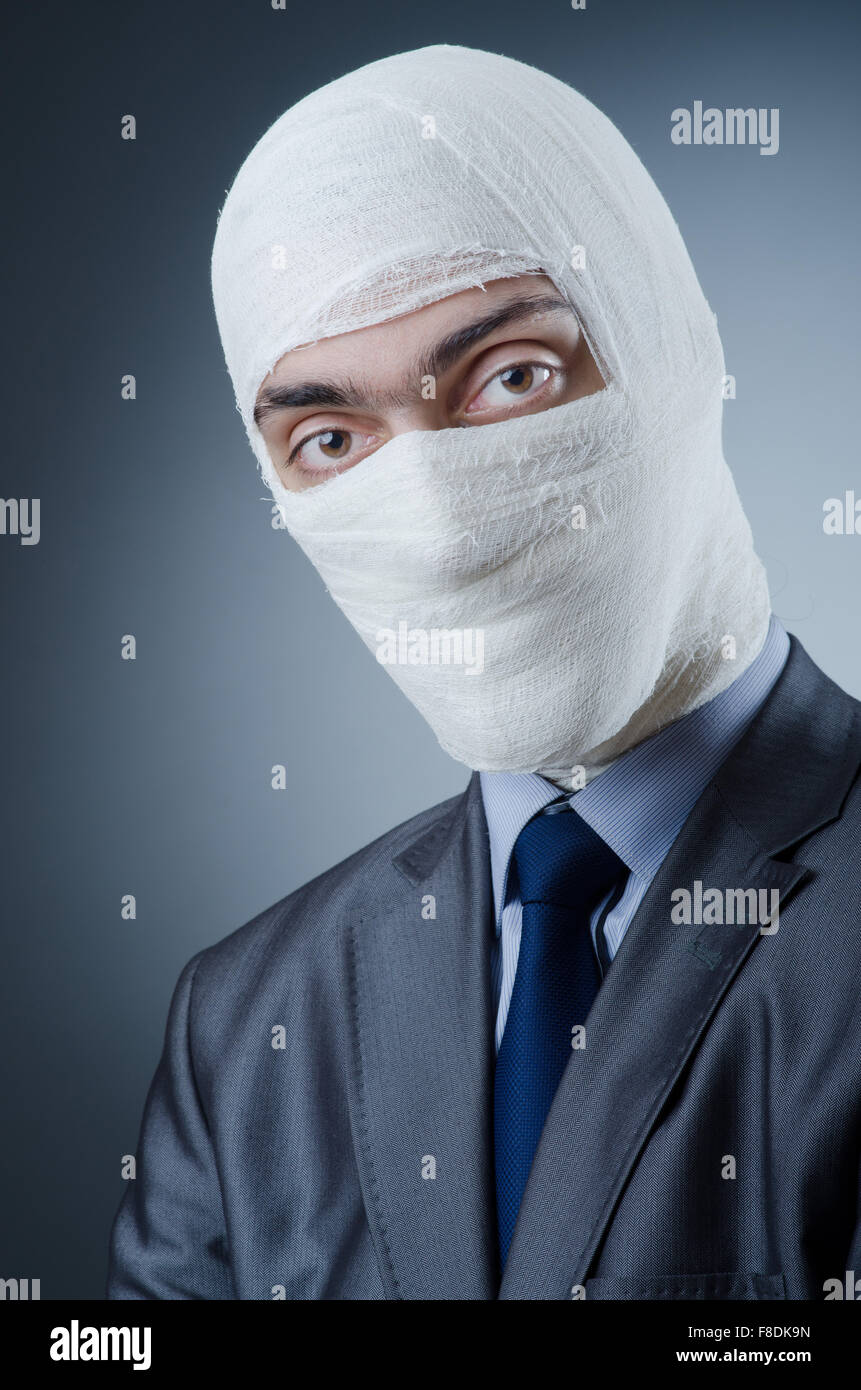Man covered in medical bandages Stock Photo - Alamy