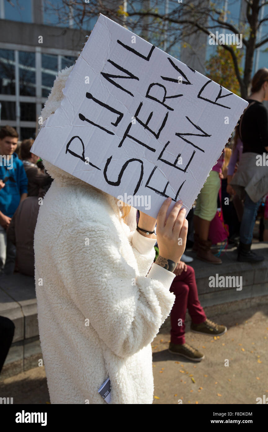 Belgian Gaia activists protest on the streets of Brussels Stock Photo ...