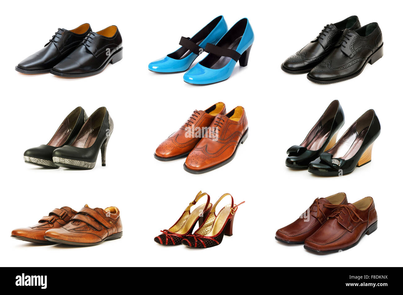Collection of various shoes isolated on white Stock Photo - Alamy