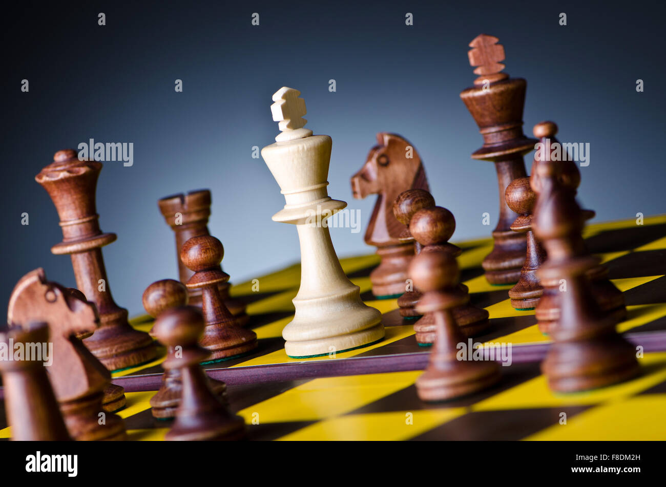 Concept of chess game with pieces Stock Photo - Alamy