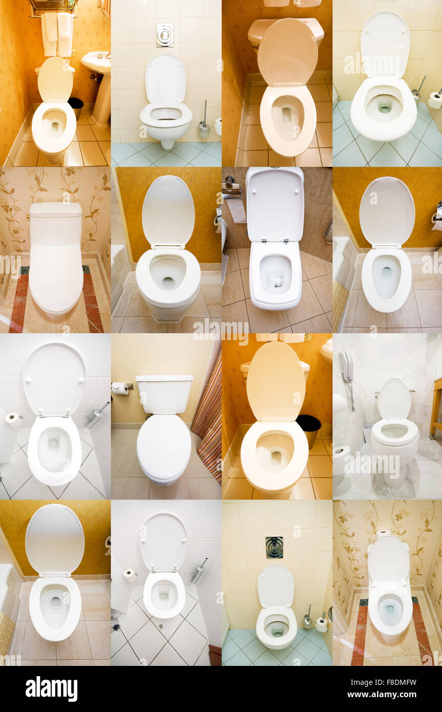 Collection of toilets from various places Stock Photo - Alamy