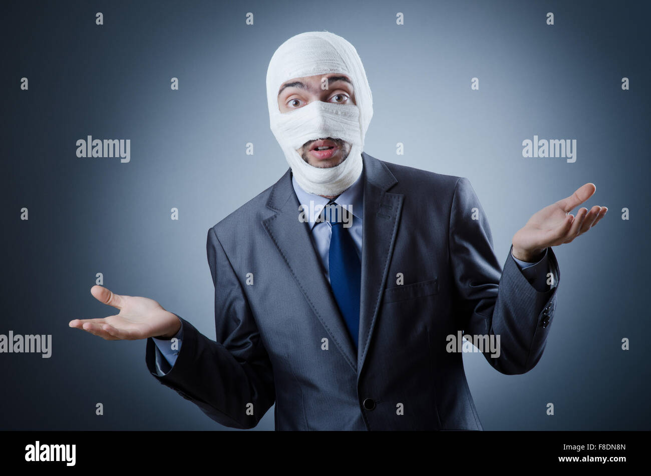 Man covered in medical bandages Stock Photo - Alamy