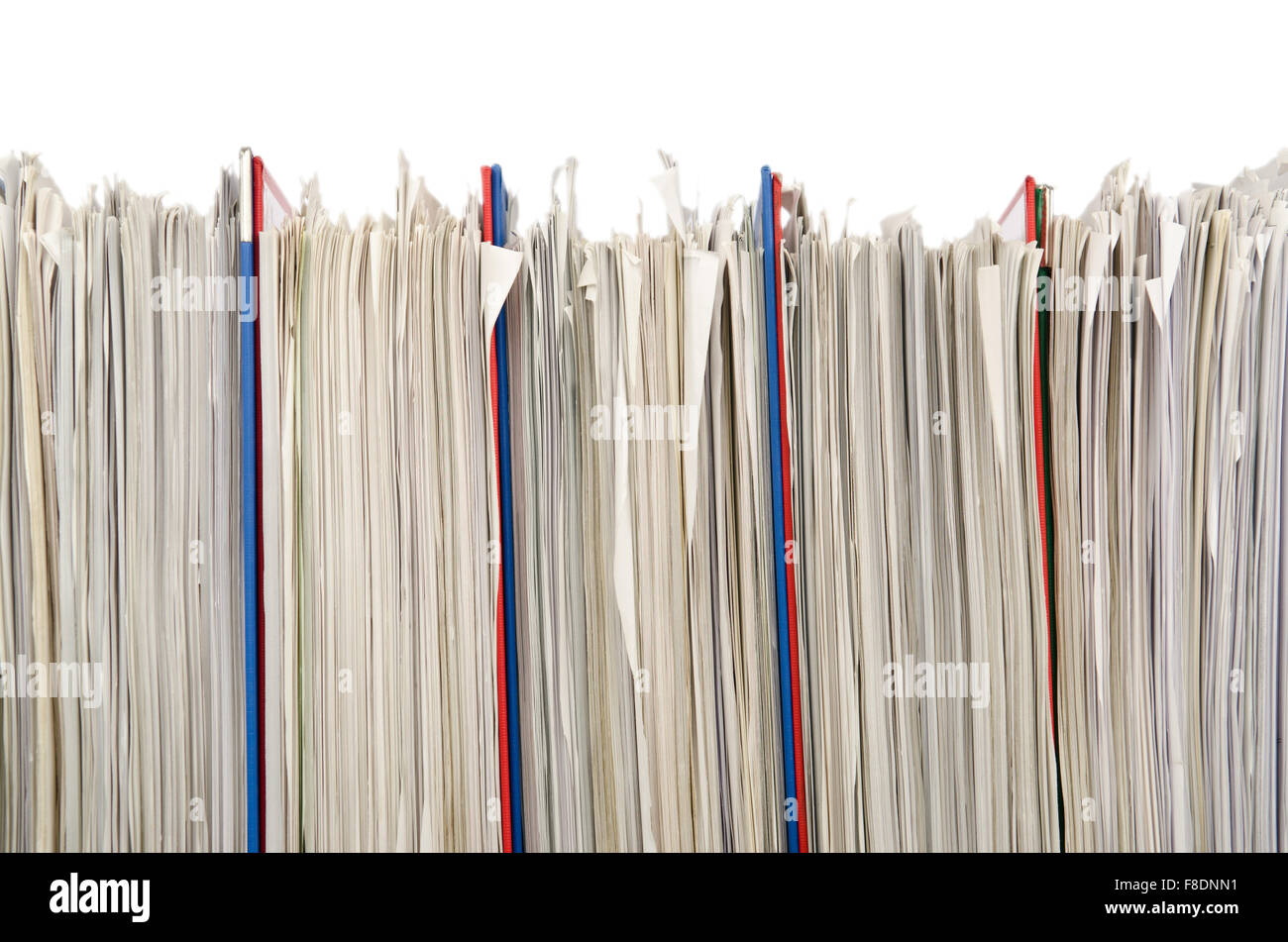 Pile of folders full of papers Stock Photo - Alamy