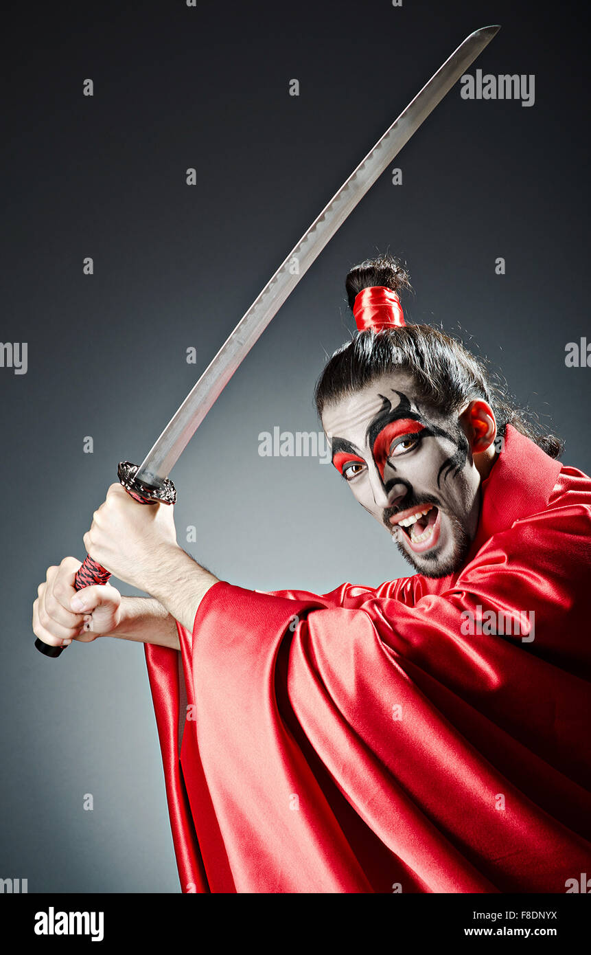 Japanese actor with sword Stock Photo - Alamy