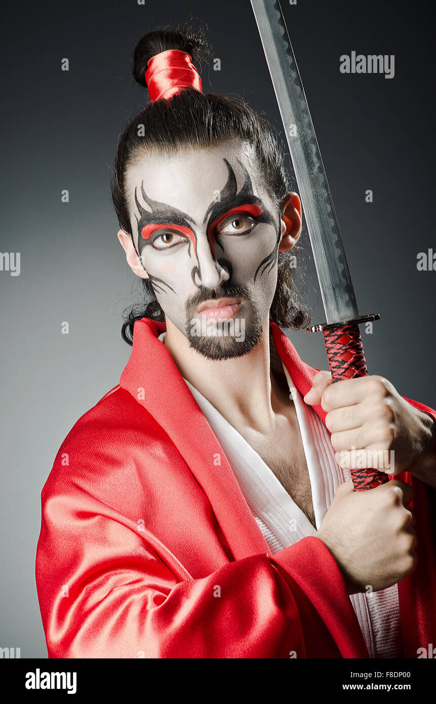 Japanese actor with sword Stock Photo - Alamy