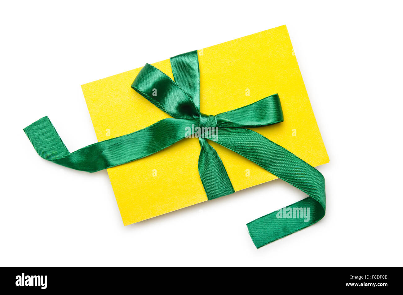 Envelope with colourful ribbon on white Stock Photo - Alamy