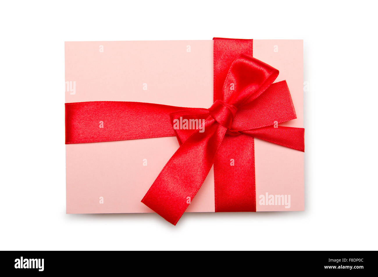 Envelope with colourful ribbon on white Stock Photo - Alamy