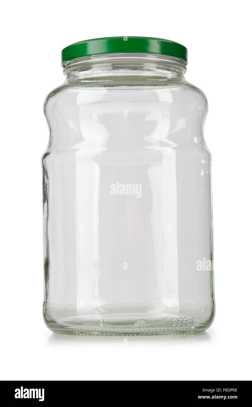 Glass empty jar isolated on white Stock Photo - Alamy