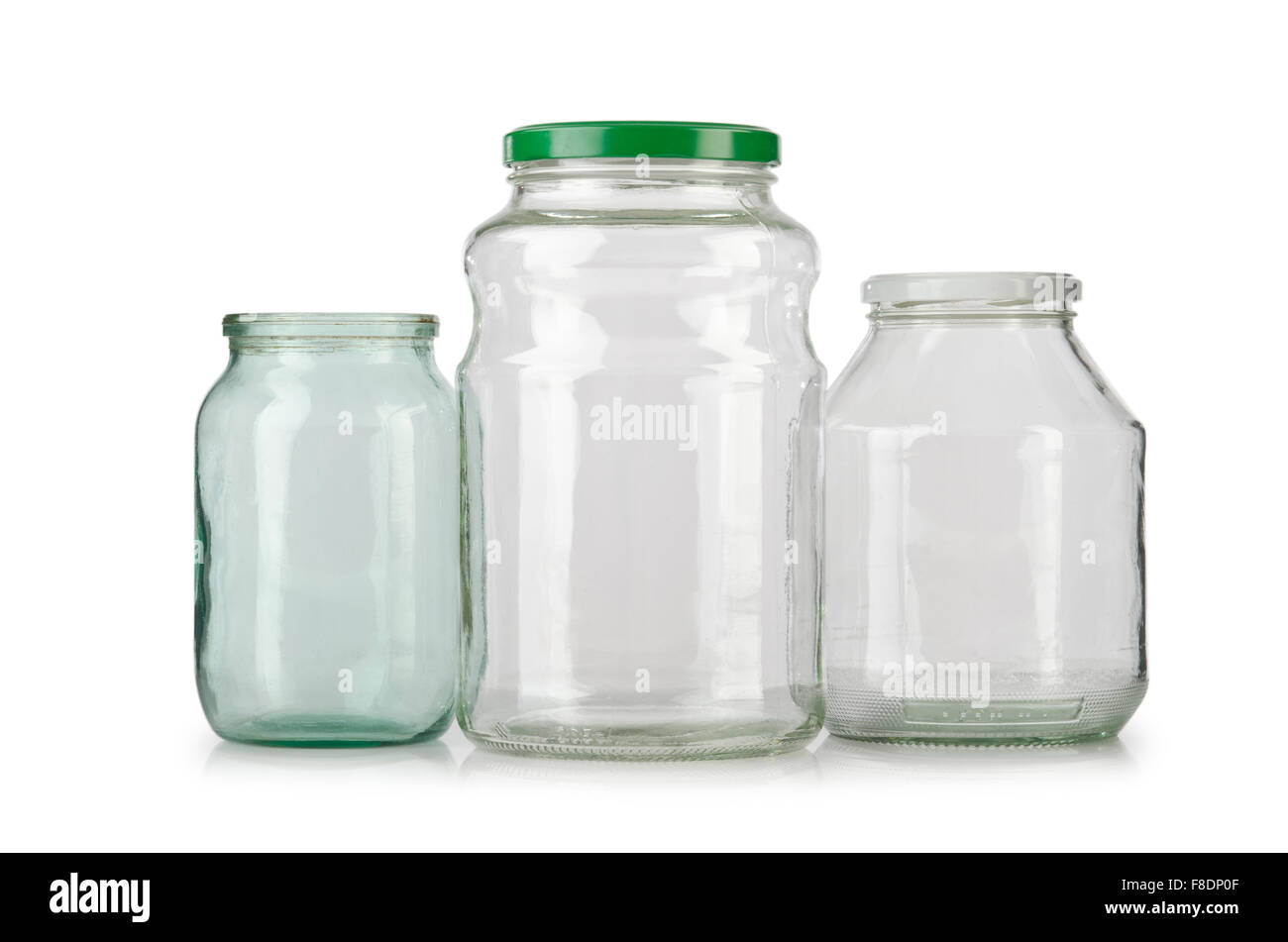 Glass empty jar isolated on white Stock Photo - Alamy