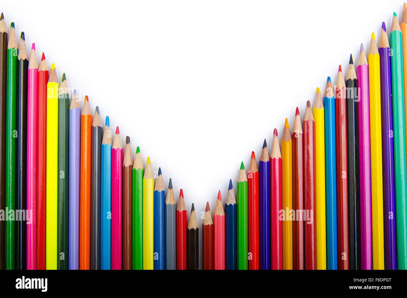 Colour pencils in creativity concept Stock Photo - Alamy