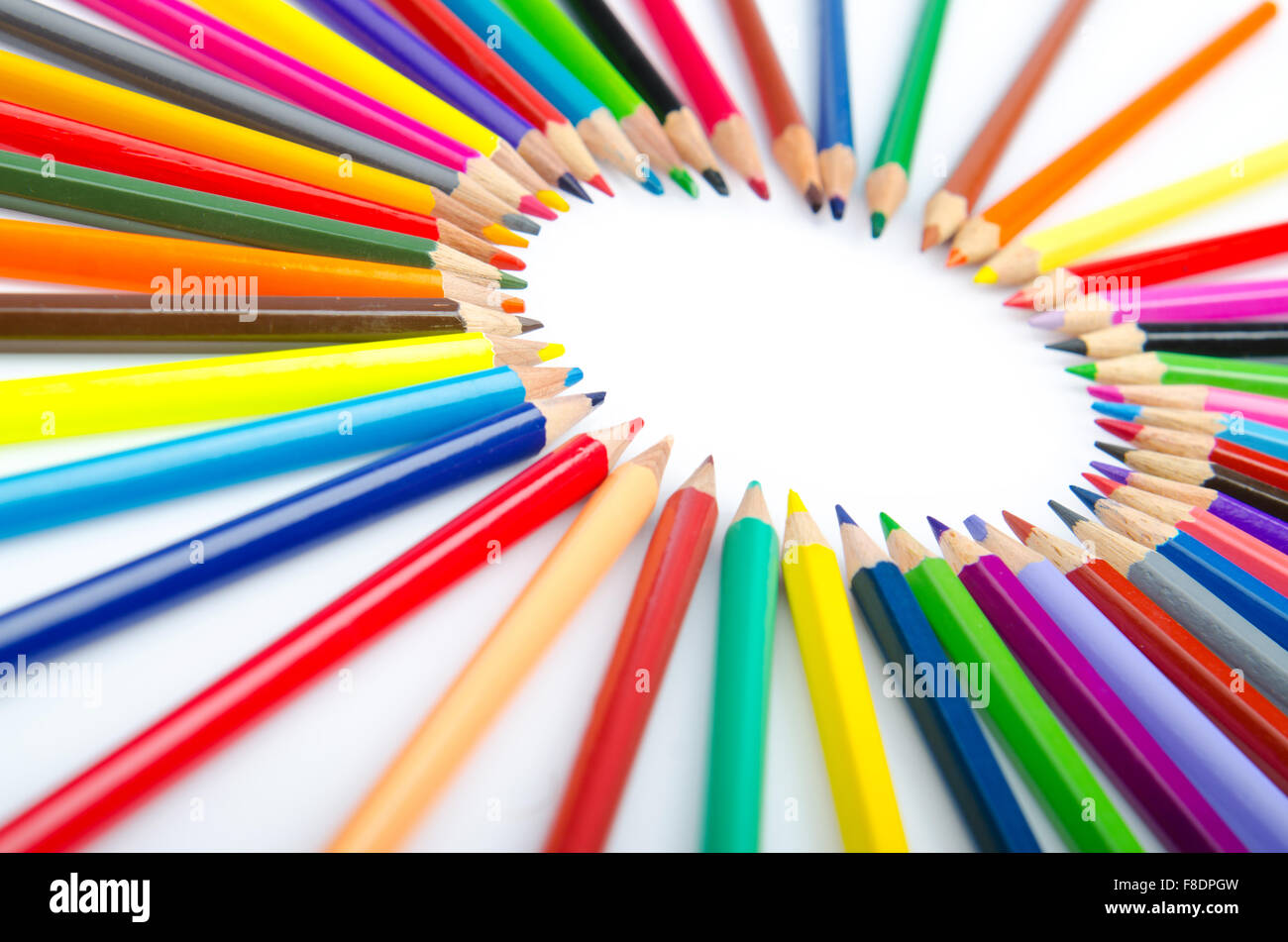 Colour pencils in creativity concept Stock Photo - Alamy