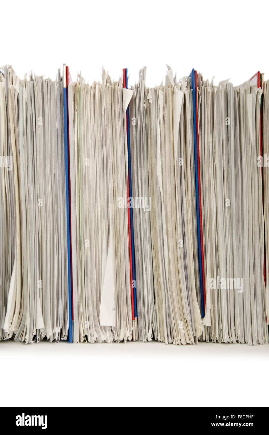 Pile of folders full of papers Stock Photo - Alamy
