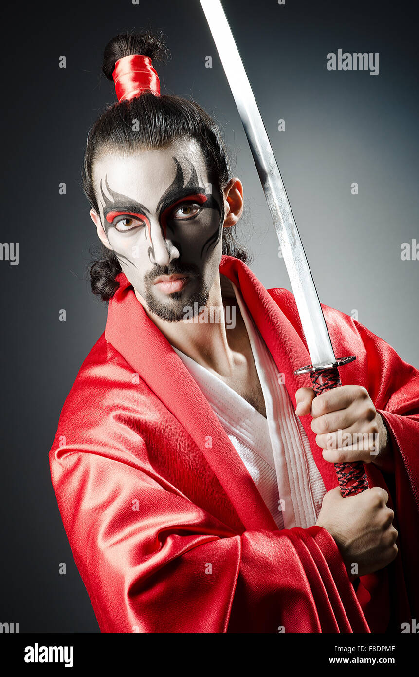 Japanese actor with sword Stock Photo - Alamy