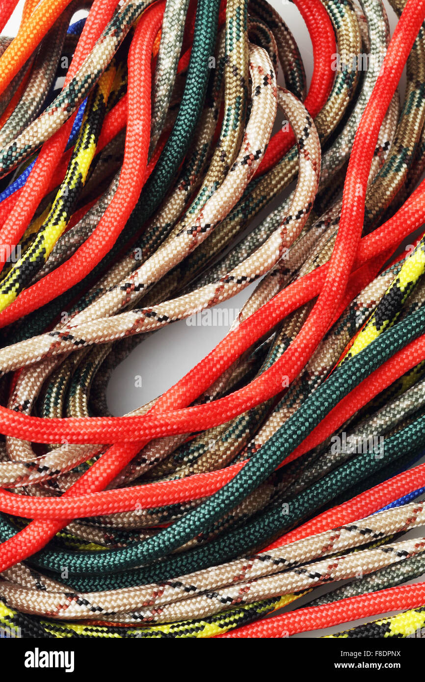 Bundle of Colourful Para Cords Background Stock Photo - Alamy